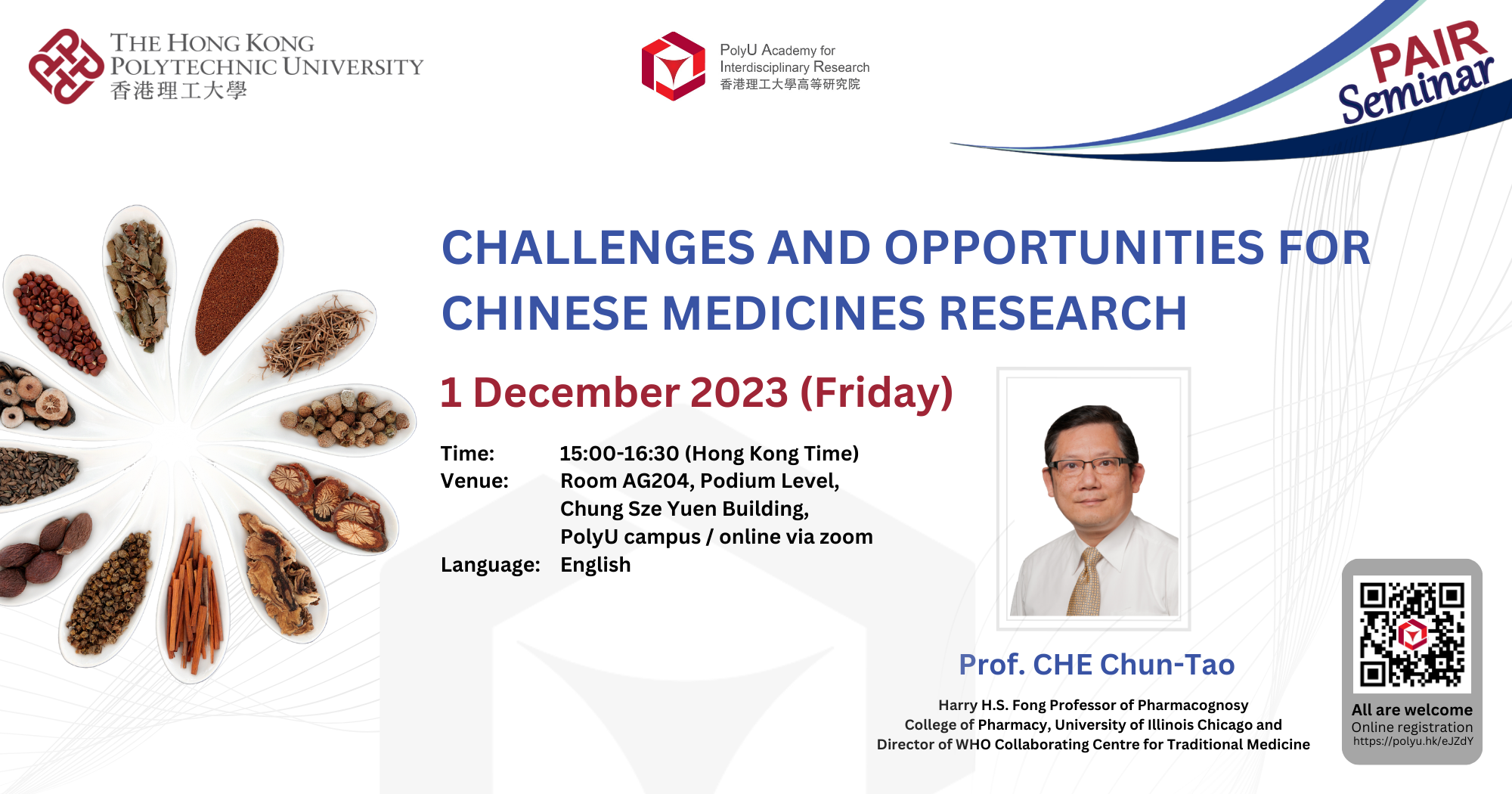 PAIR Seminar "Challenges and Opportunities for Chinese Medicine ...