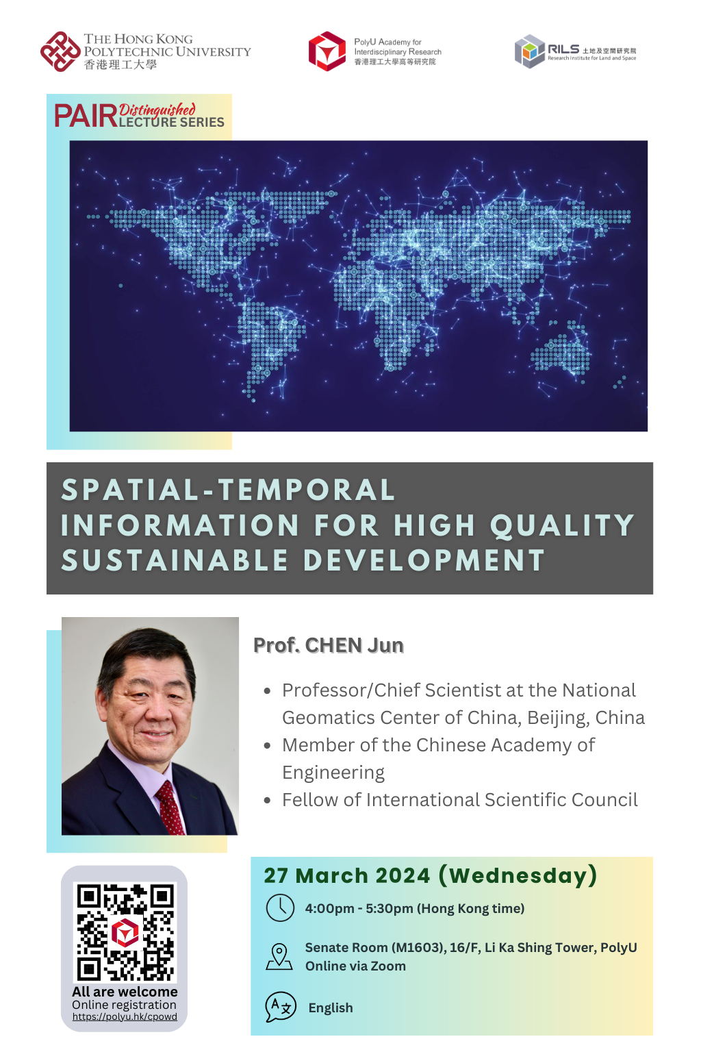 PAIR Distinguished Lecture Series: Geo-spatial Information for Local SDGs Monitoring | The Hong ...