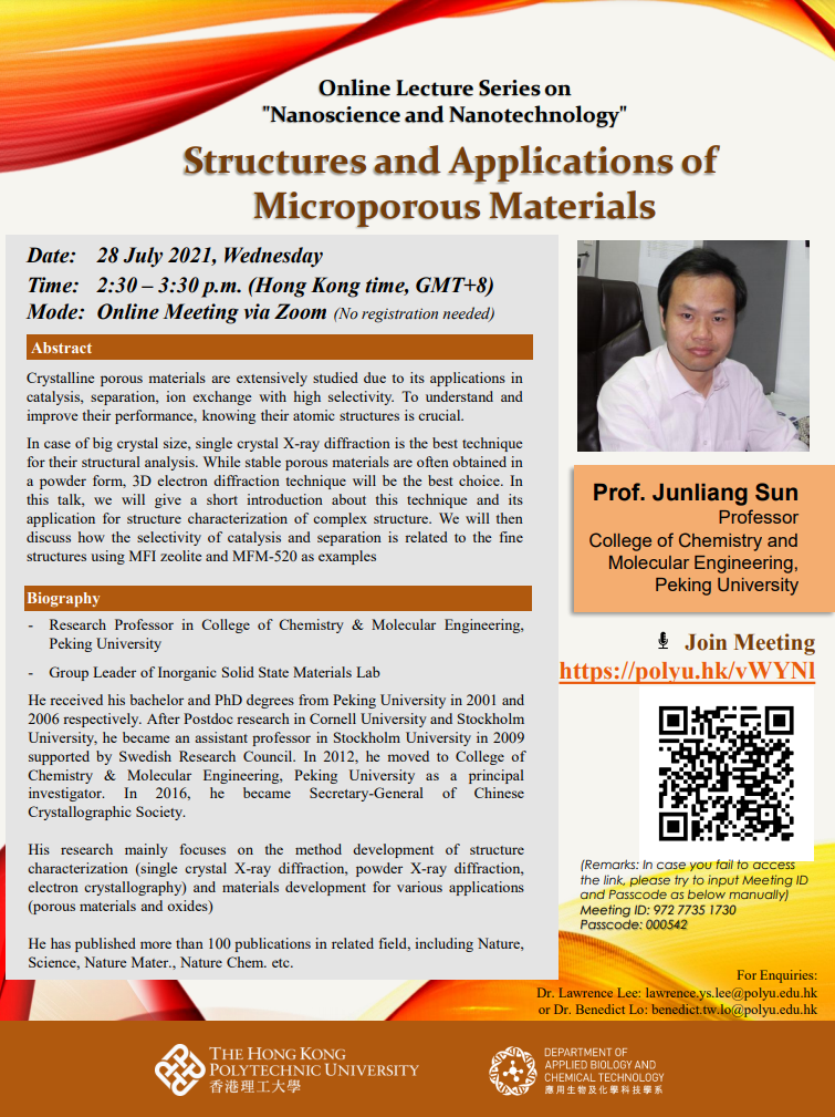 Nanoscience and Nanotechnology Lecture Series on “Structures and ...