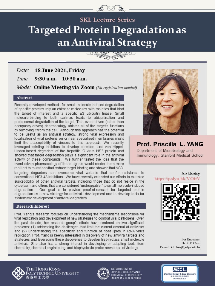 SKL Lecture on “Targeted Protein Degradation as an Antiviral Strategy ...