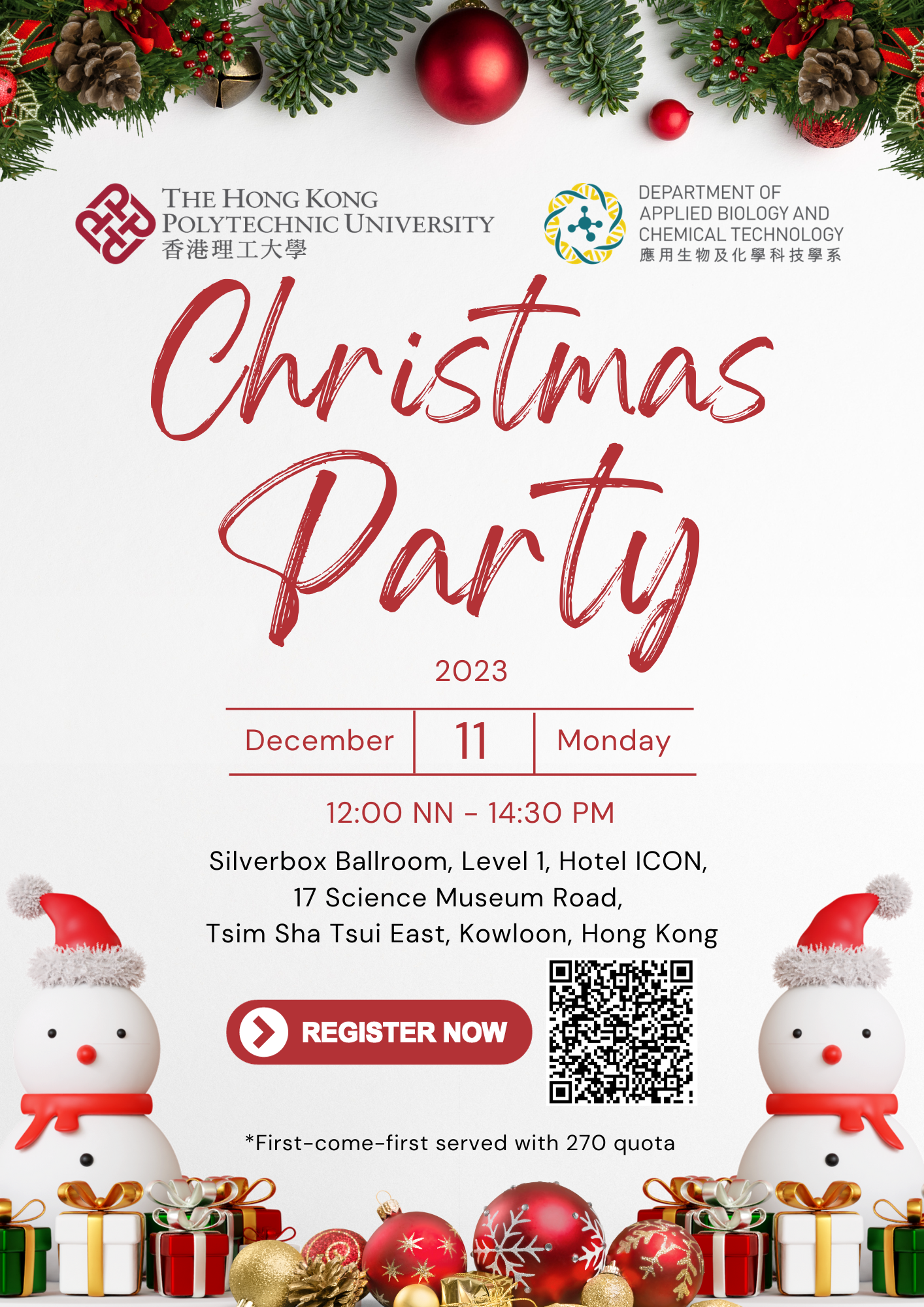 PolyU ABCT Christmas Party 2023 | Department of Applied Biology and ...