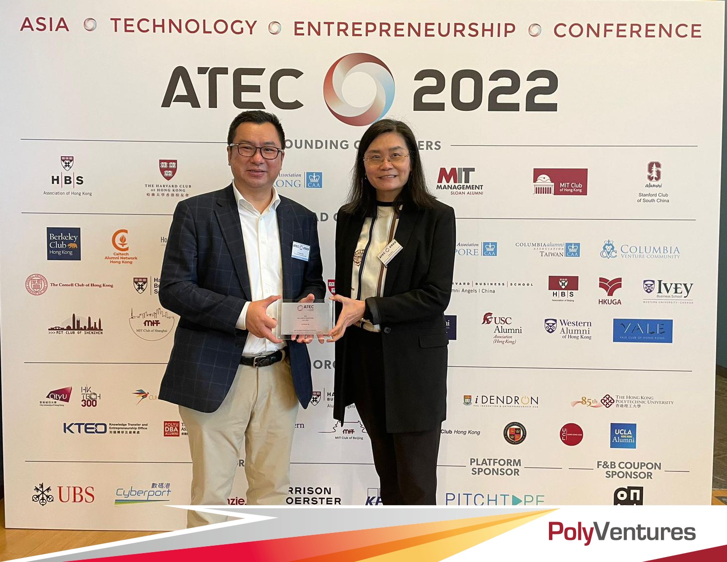 PolyU ABCT Prof Li and Dr Tenny Lam has won the 1st runner-up prize in ATEC2022 Startup ...
