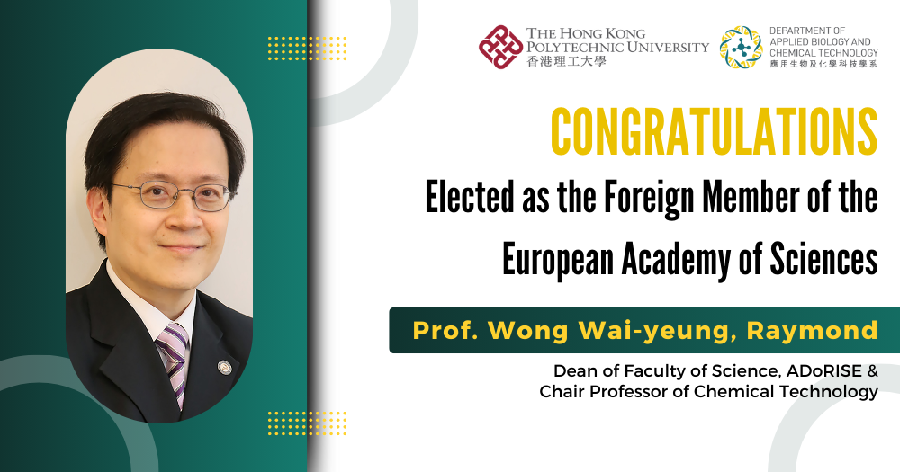 Prof. Wong Wai-yeung, Raymond, Elected as the Foreign Member of the ...