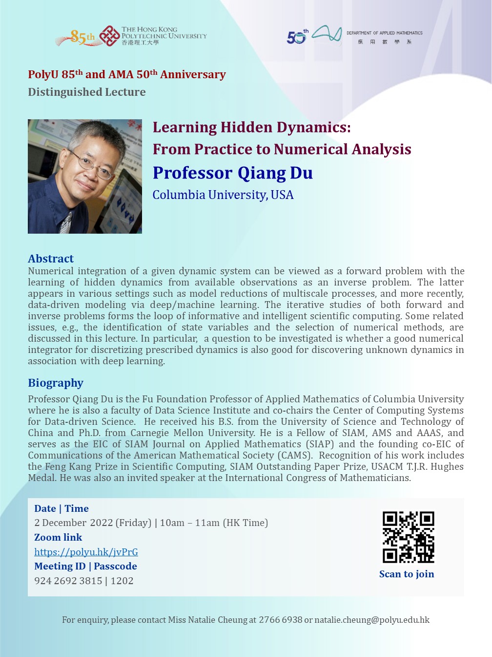 PolyU 85th/ AMA 50th Anniversary Distinguished Series: Learning Hidden ...