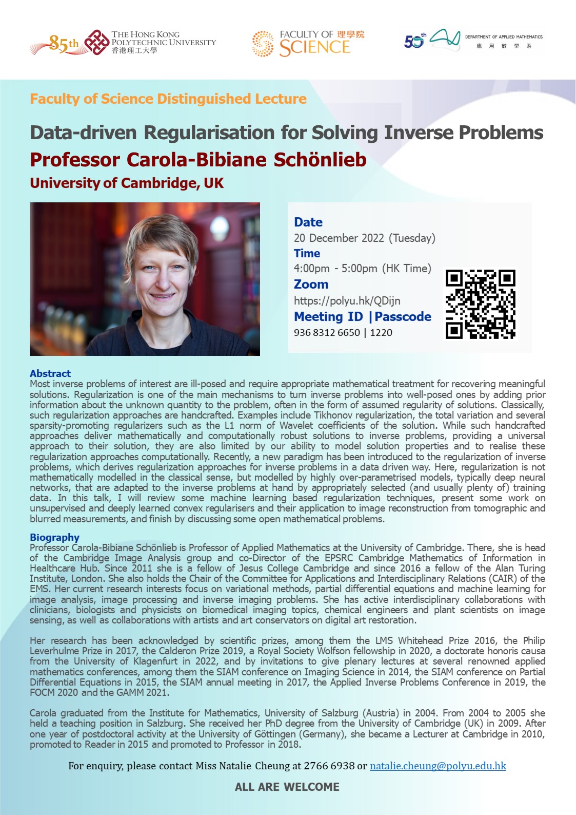 Data Driven Regularisation For Solving Inverse Problems Department Of Applied Mathematics