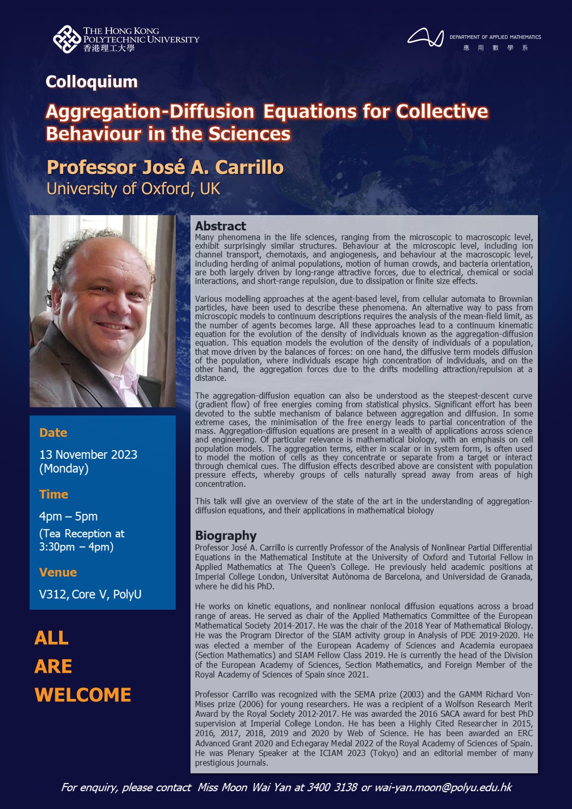 Aggregation-Diffusion Equations for Collective Behaviour in the ...