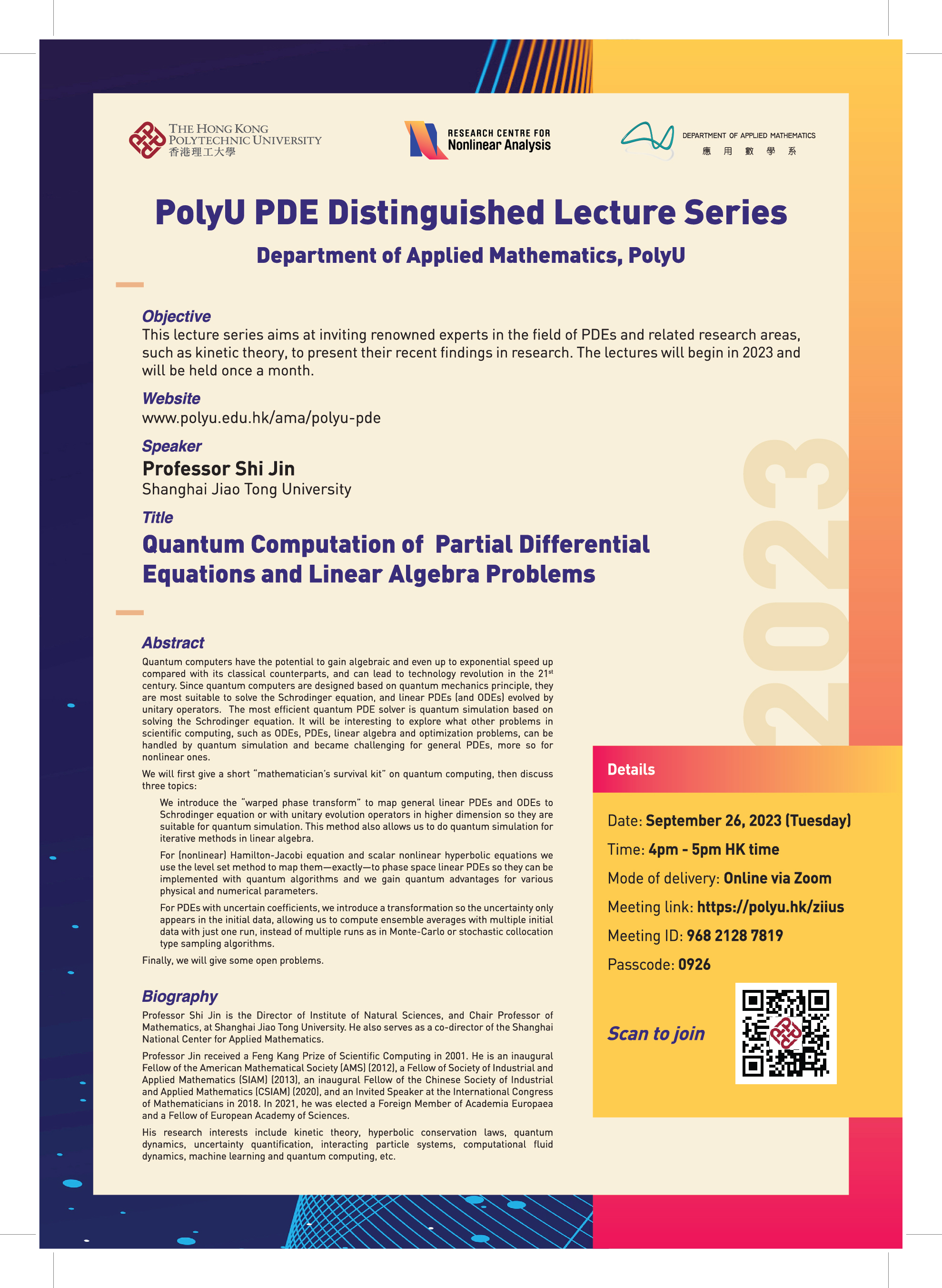 Distinguished Lectures