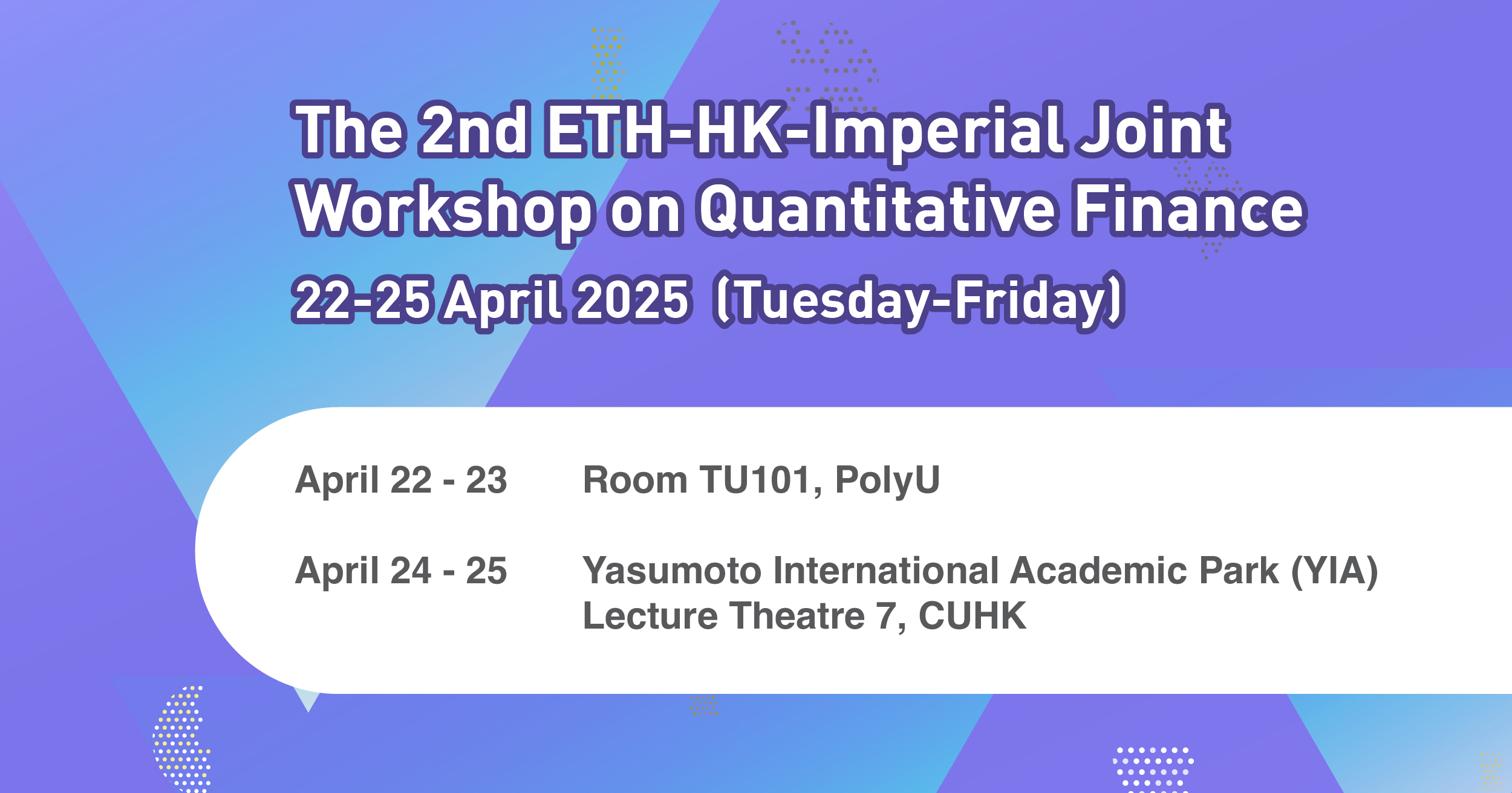 The 2nd ETH-HK-Imperial Joint Workshop on Quantitative Finance ...