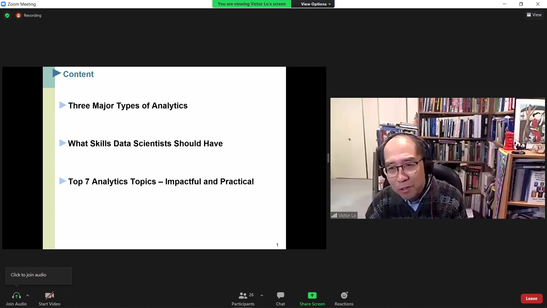 AMA Career Online Talk by Dr Victor Lo | Department of Applied Mathematics