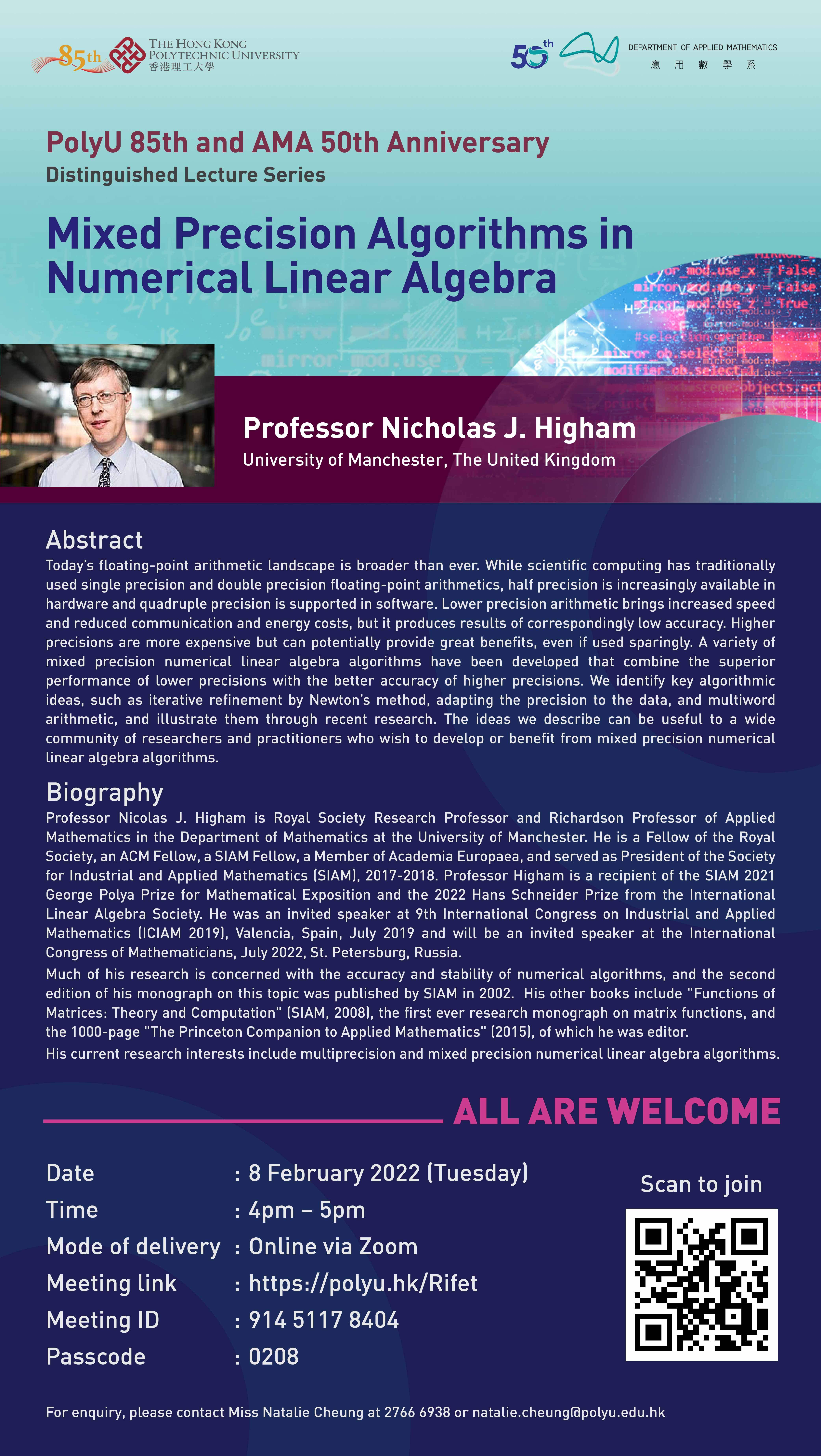 Distinguished Lecture: Mixed Precision Algorithms in Numerical Linear ...