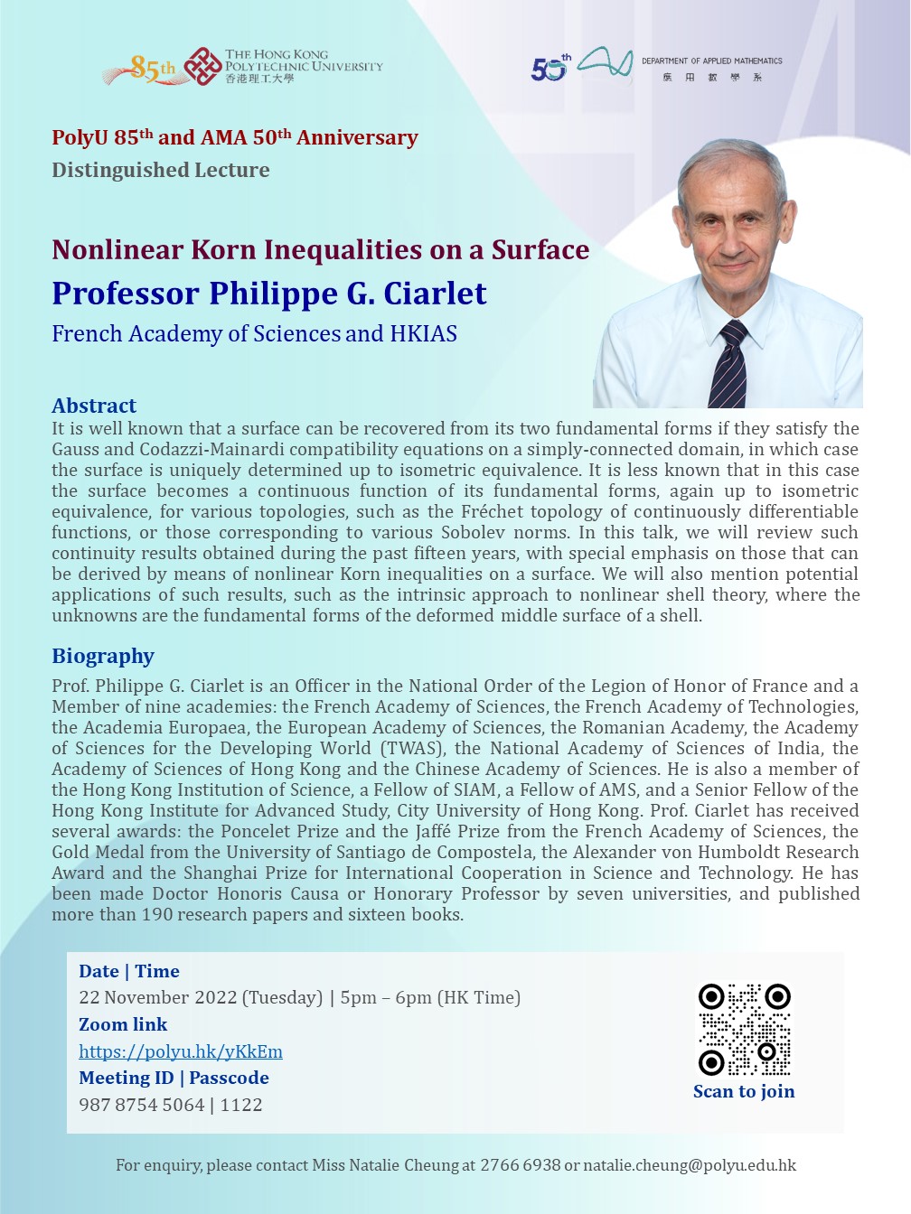 PolyU 85th/ AMA 50th Anniversary Distinguished Series: Nonlinear Korn ...