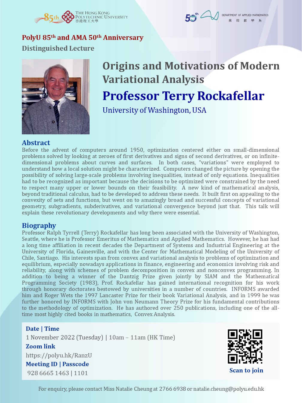 PolyU 85th/ AMA 50th Anniversary Distinguished Lecture Series: Origins ...
