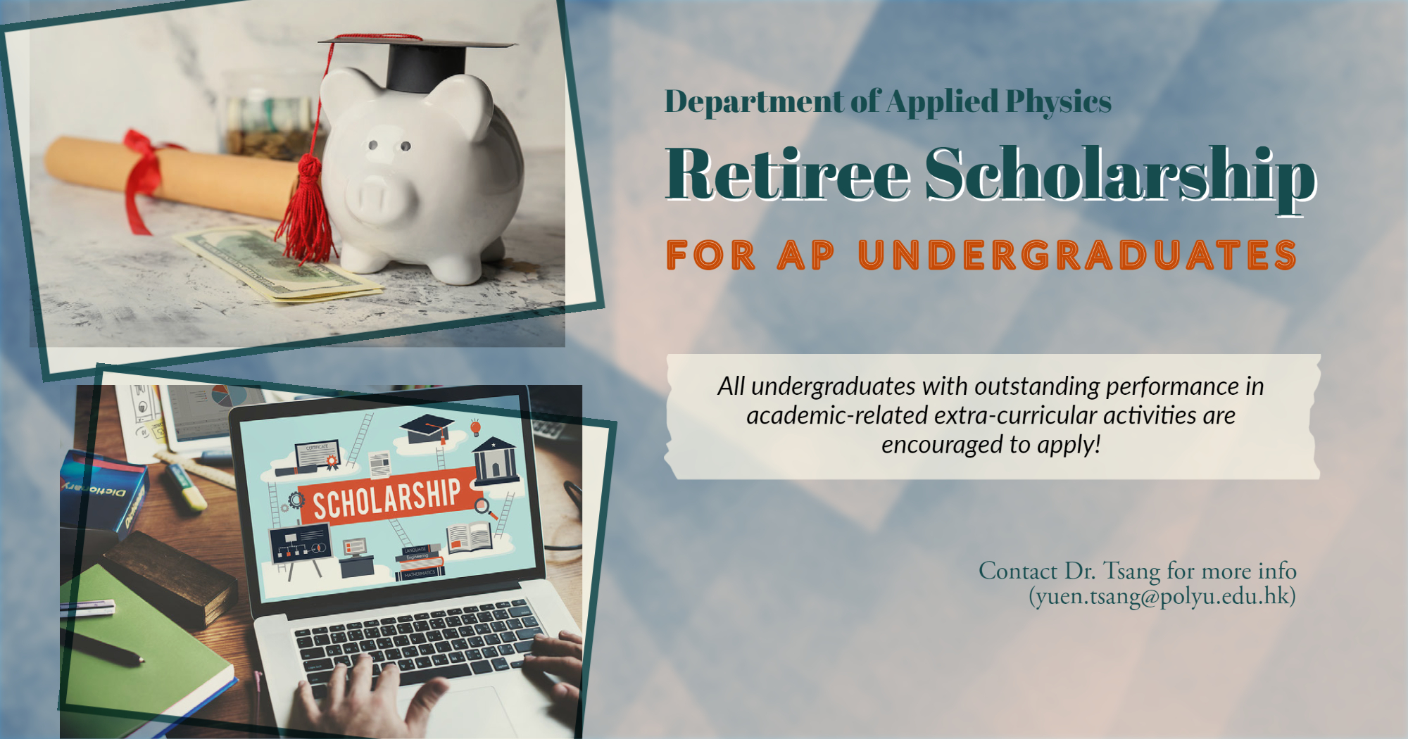 PolyU AP Sets Up the "Department of Applied Physics Retiree Scholarship ...