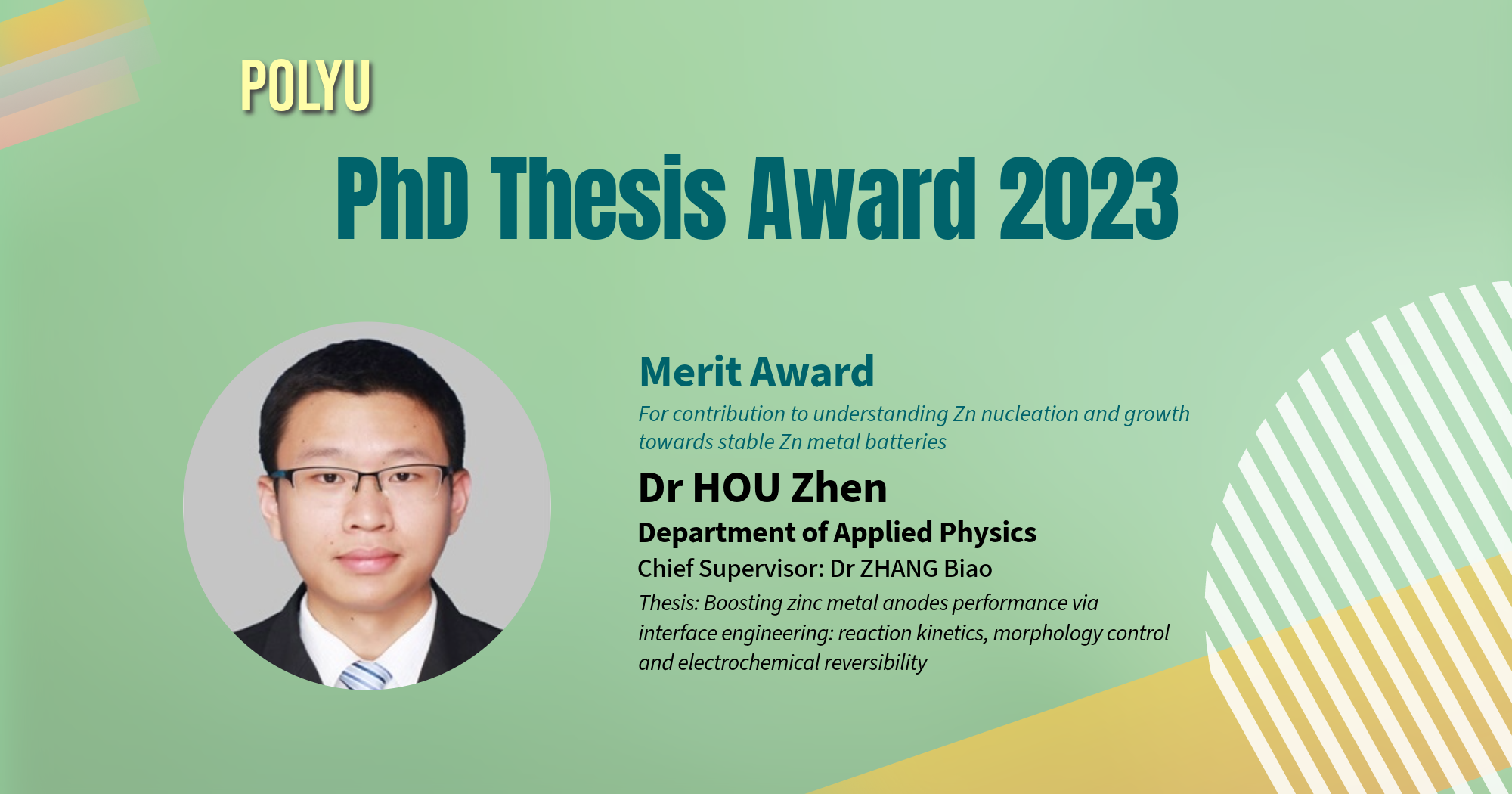 AP graduating PhD students received the PolyU PhD Thesis Award for ...