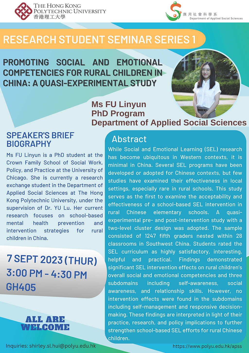 APSS Research Student Seminar Series 1: Promoting Social and Emotional ...