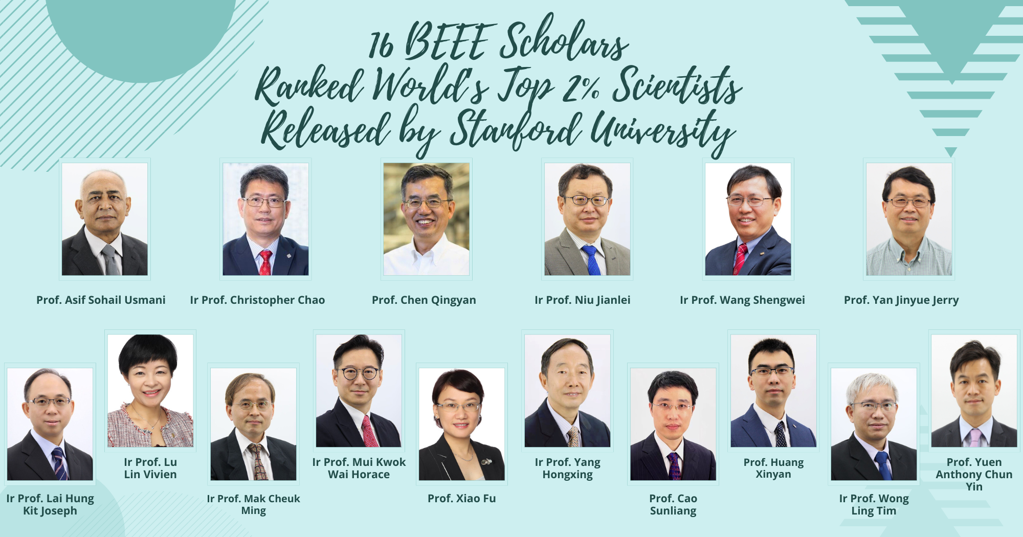 BEEE Academic Staff Honored in Stanford's Top 2% Scientists Compilation ...