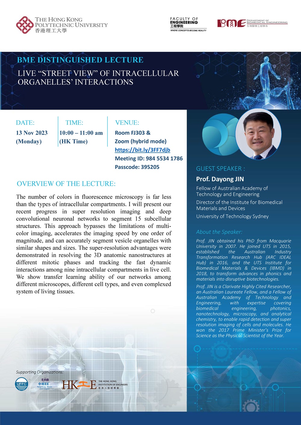 BME Research Seminar: Live “Street View” of Intracellular Organelles’ Interactions | Department ...