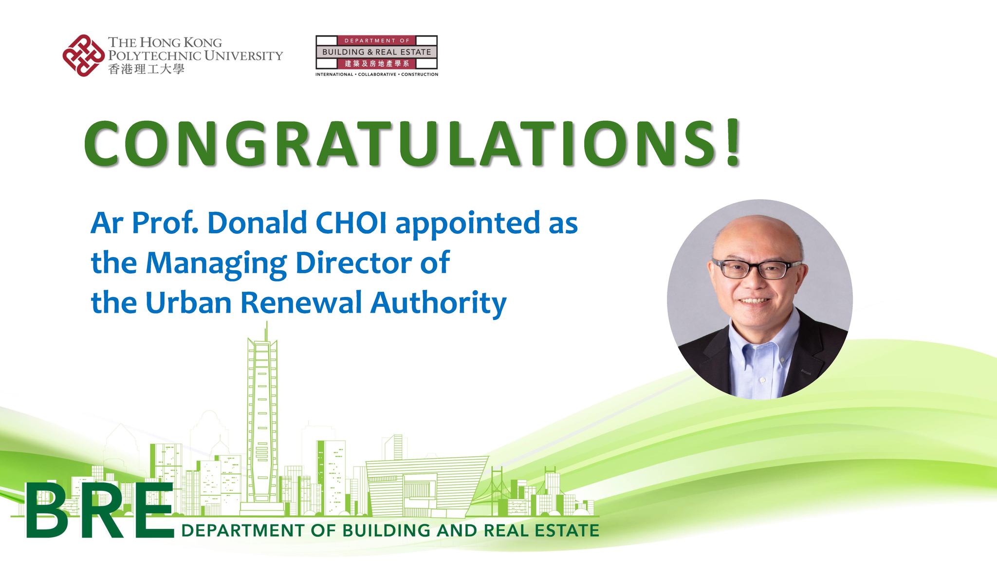 Congratulations to Ar Prof. Donald CHOI | Department of Building and ...