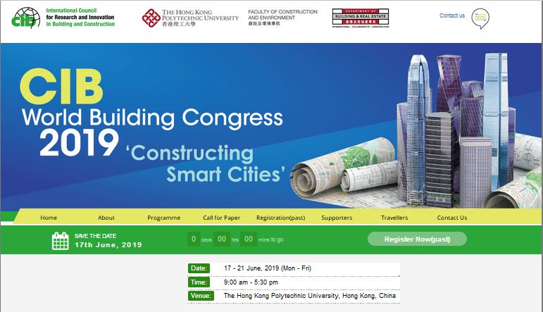 CIB World Building Congress 2019 'Constructing Smart Cities ...
