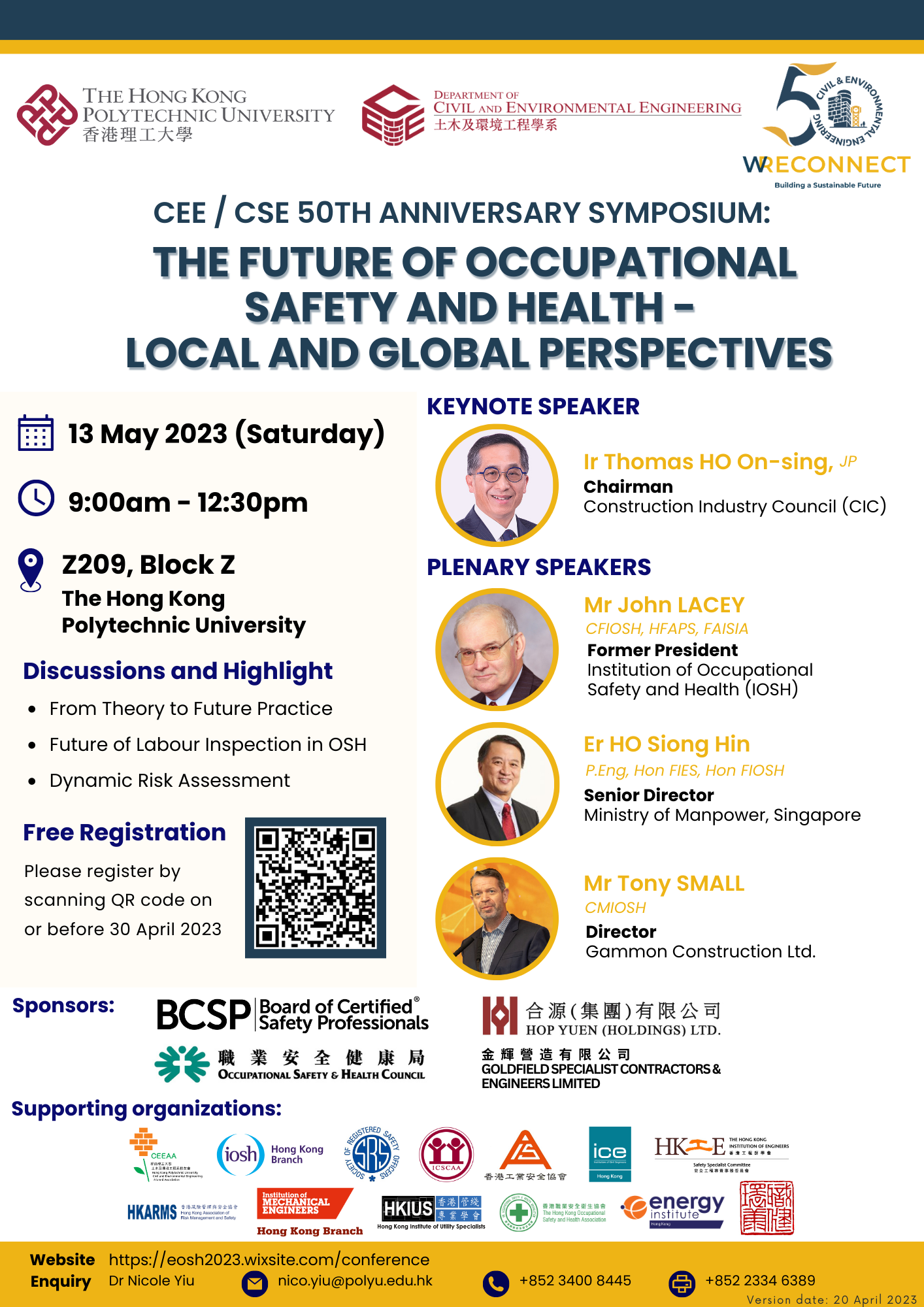 CEE/CSE 50th Anniversary Symposium: The Future of Occupational Safety ...