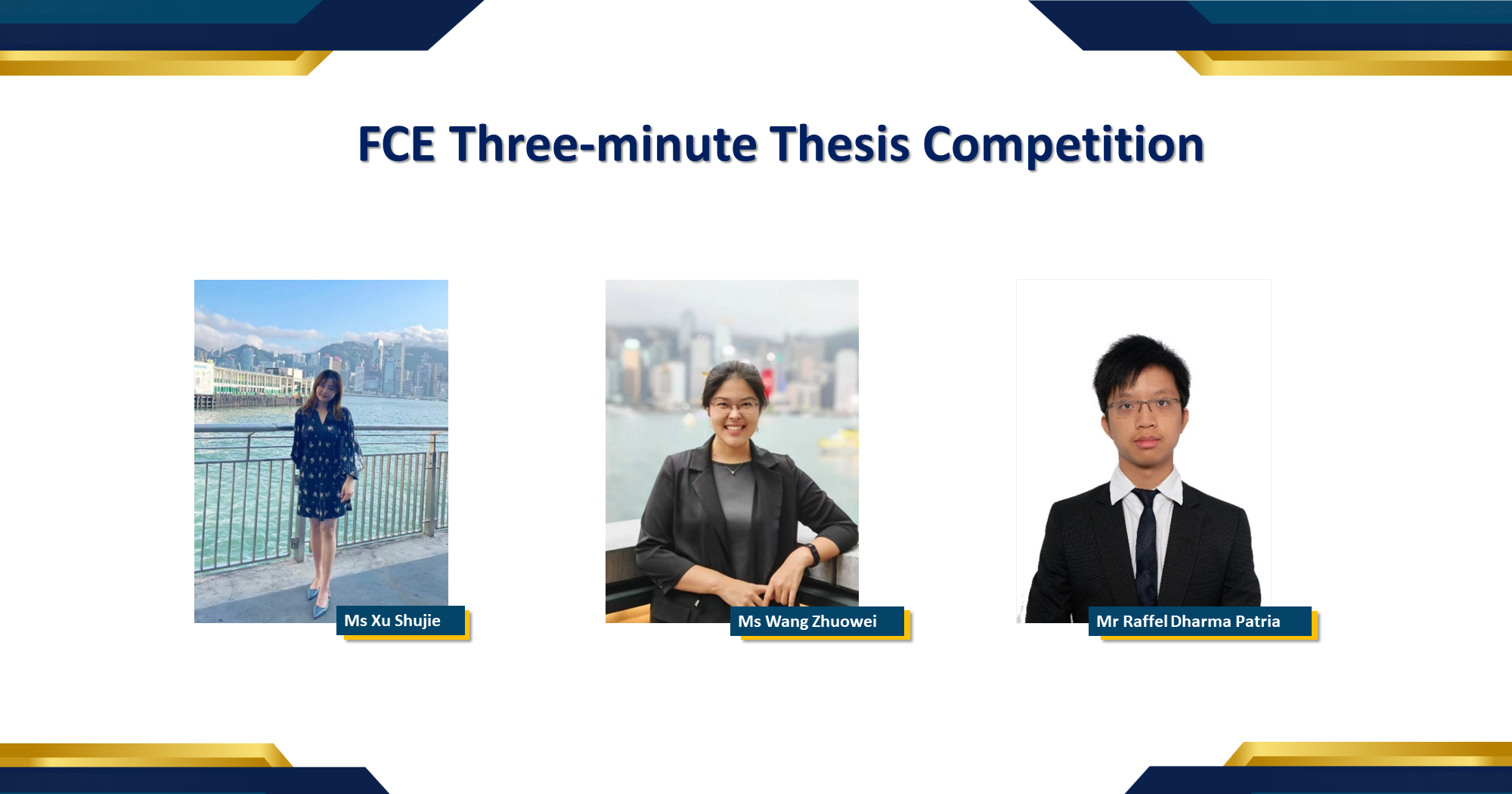 FCE Three-minute Thesis Competition 2024 | Department of Civil and Environmental Engineering