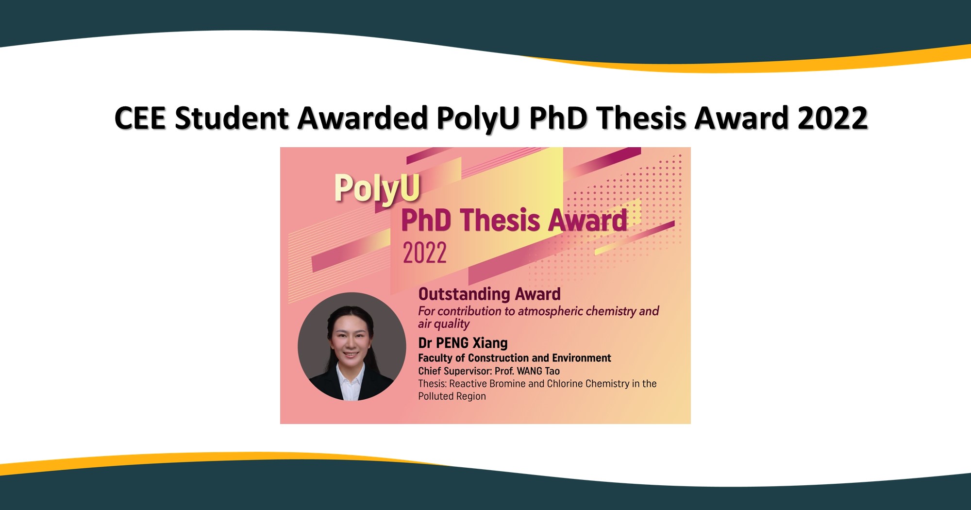 CEE Student Awarded PolyU PhD Thesis Award 2022 | Department of Civil ...