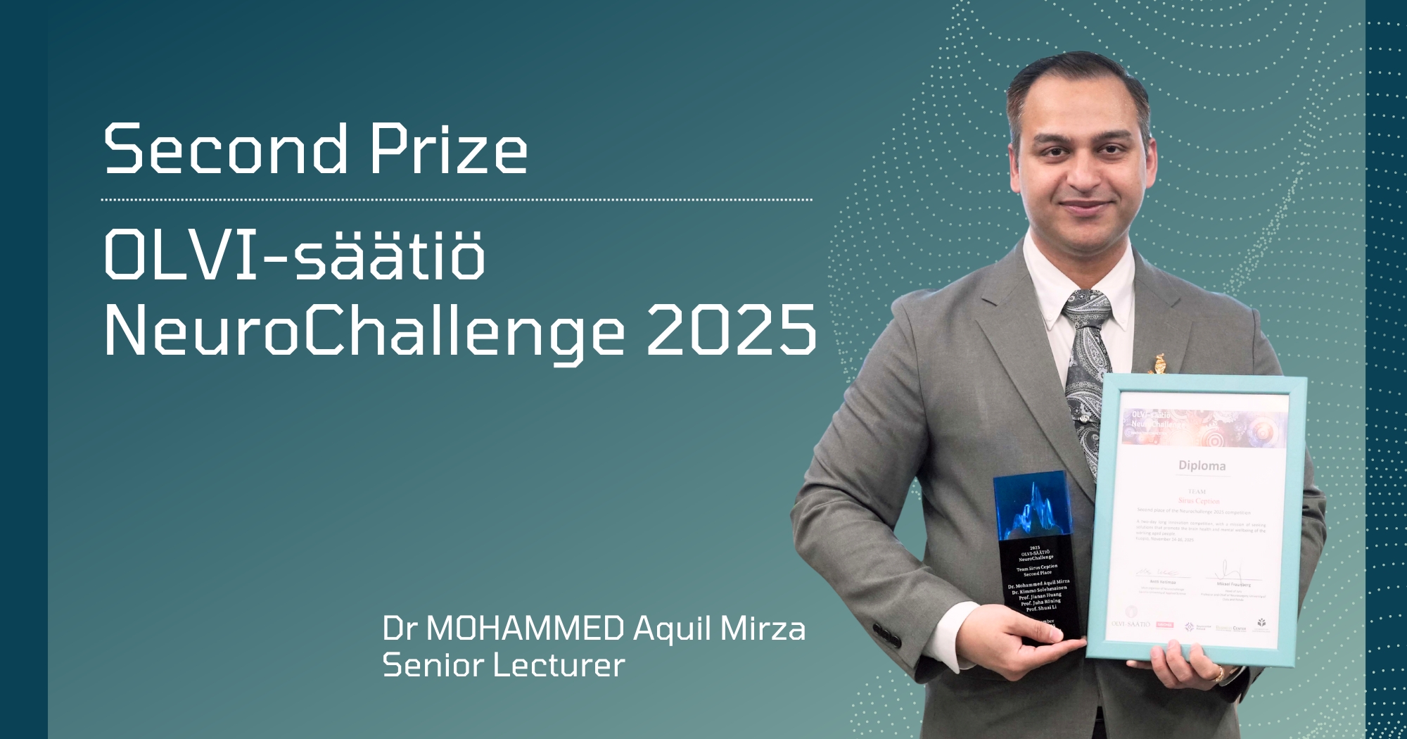 Dr Mohammed Aquil Mirza‘s Project Awarded Second Prize at National ...