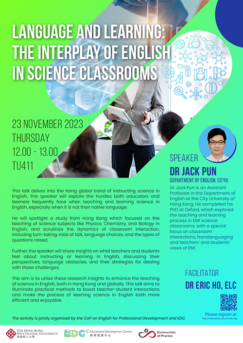 (CoP) Language and Learning: The Interplay of English in Science ...