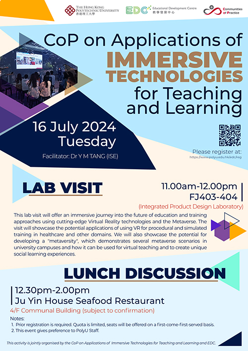 (CoP) CoP on Applications of Immersive Technologies for Teaching and ...