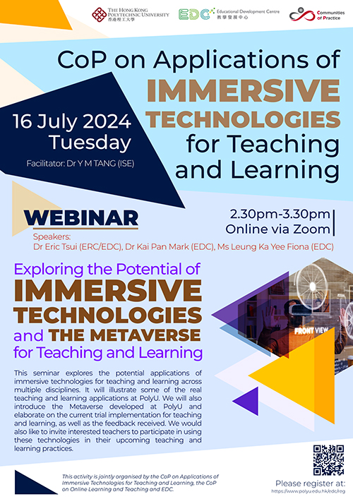 (CoP) CoP on Applications of Immersive Technologies for Teaching and ...