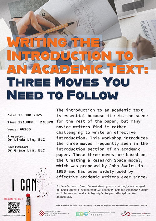 (CoP) Writing the Introduction to an Academic Text: Three Moves You ...