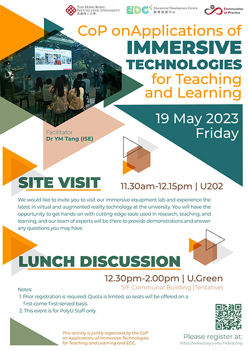 (CoP) CoP on Applications of Immersive Technologies for Teaching and ...