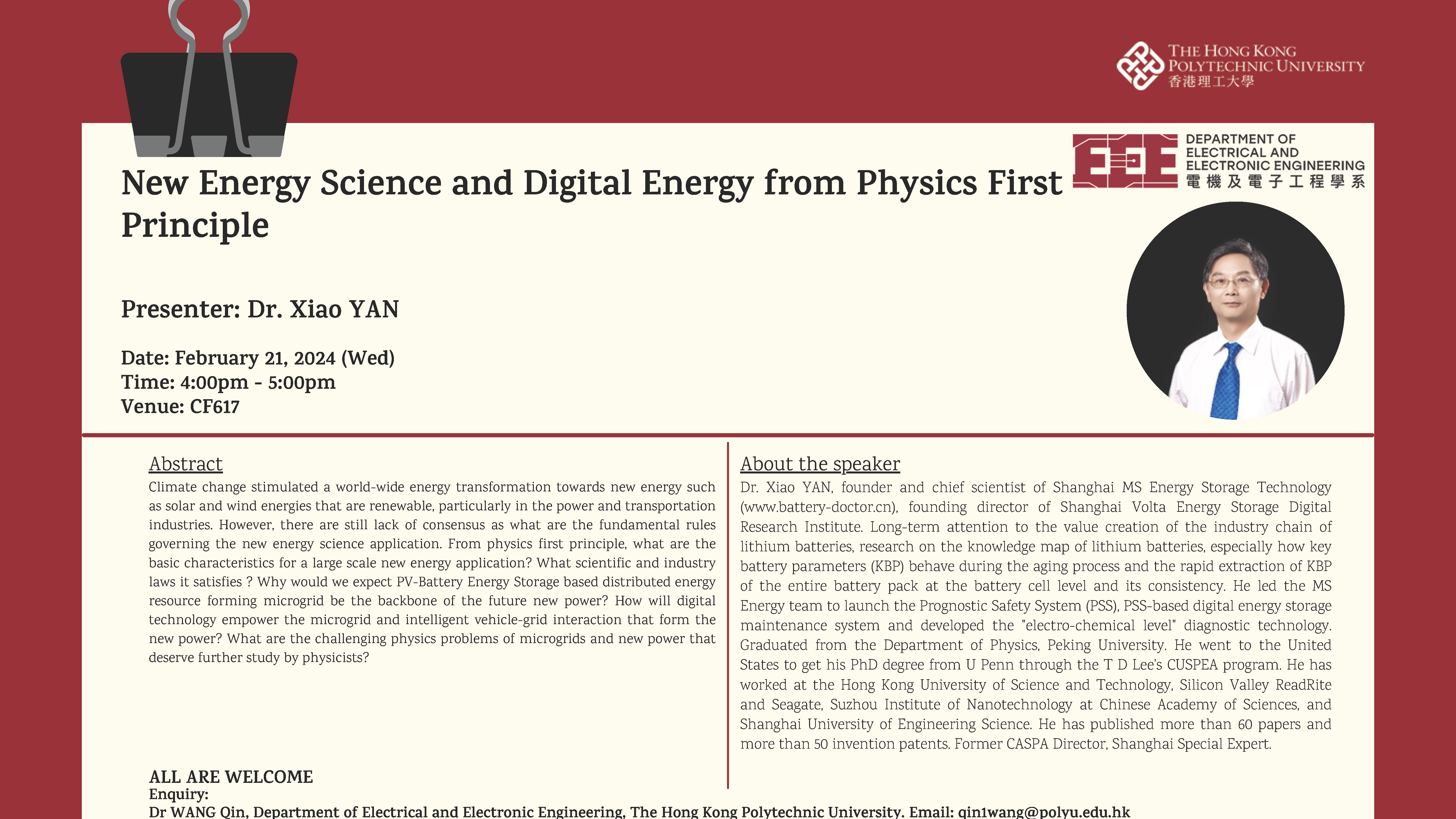 Seminar on "New Energy Science and Digital Energy from Physics First ...