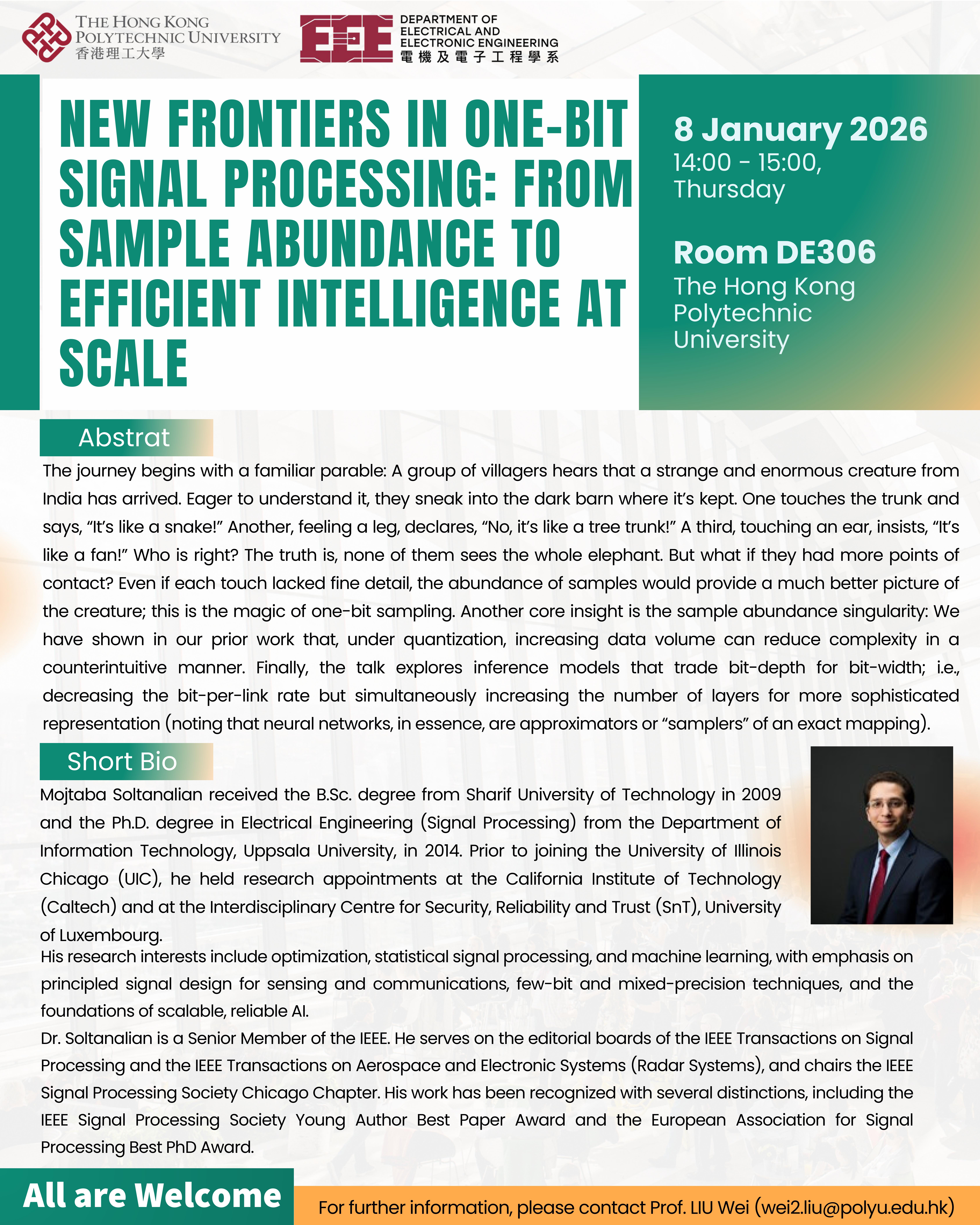 Seminar on "New Frontiers in One-Bit Signal Processing: From Sample ...