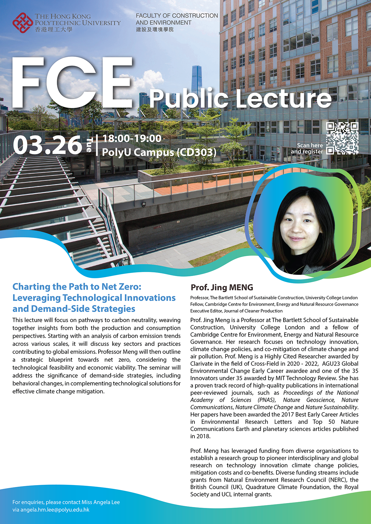 FCE Public Lecture - Prof. Jing MENG | Faculty of Construction and ...
