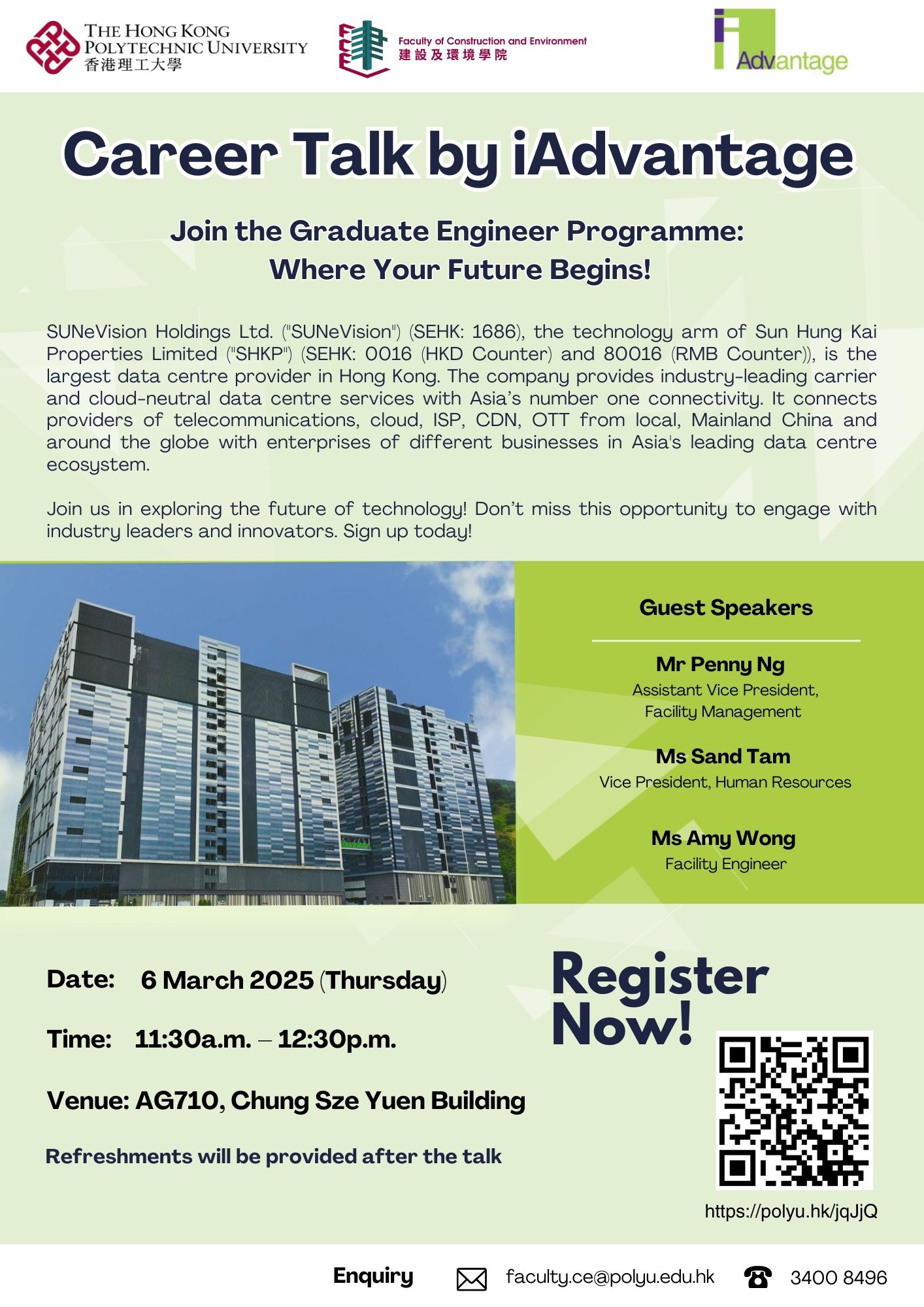 Career Talk by iAdvantage | Faculty of Construction and Environment