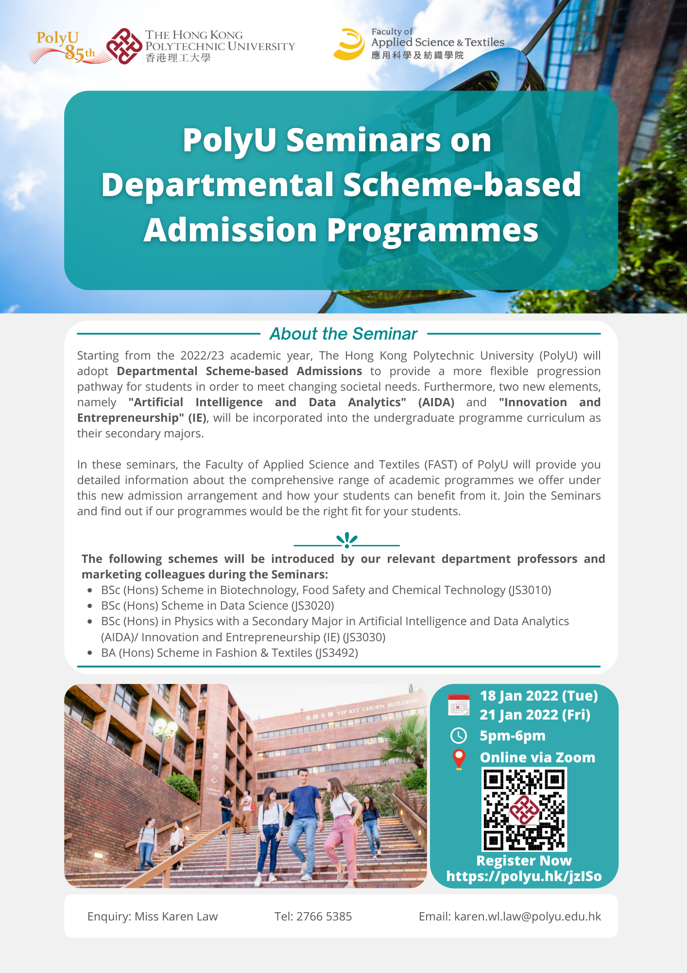 PolyU Seminars on Departmental Scheme-based Admission Programmes ...