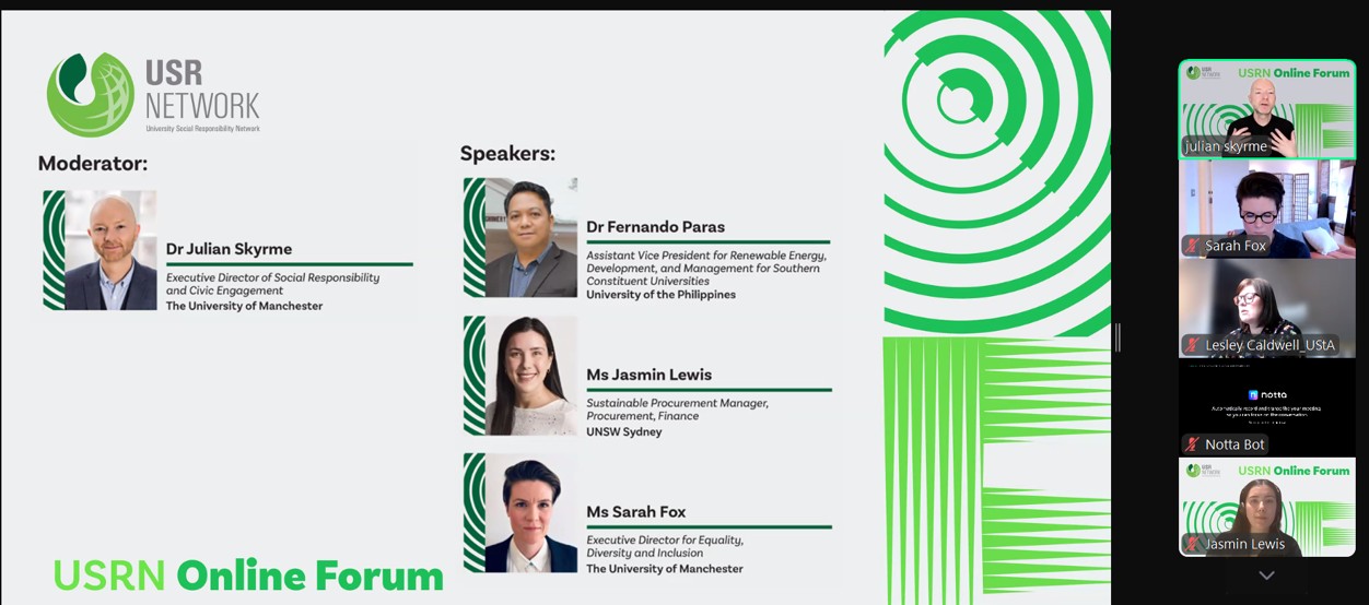 The 6th USRN Online Forum on Social Responsibility in University ...