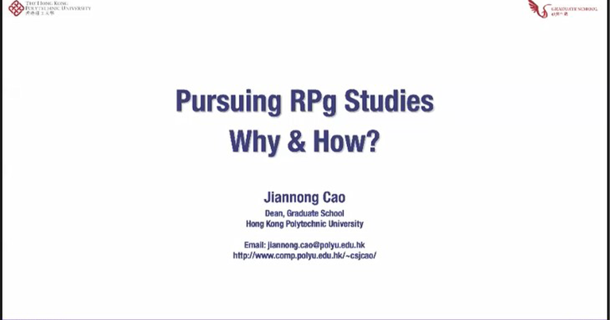 CURI Residential College Seminar – Pursuing RPg Studies: Why & How ...
