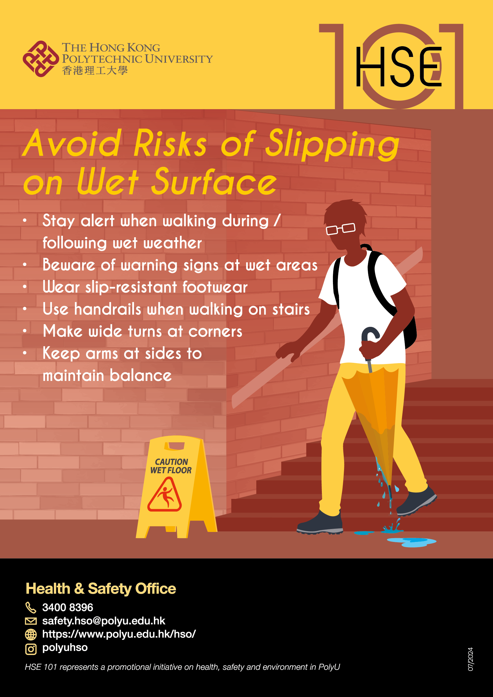 Gentle Reminder: Avoid Risks of Slipping on Wet Surface | Health and ...