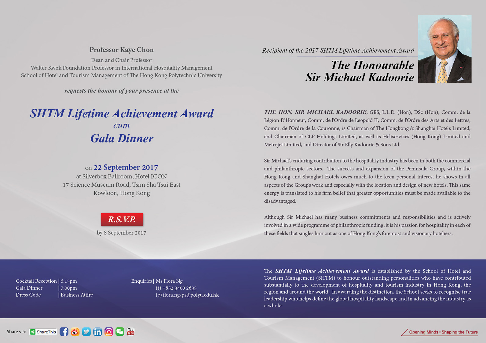 SHTM Lifetime Achievement Award 2017