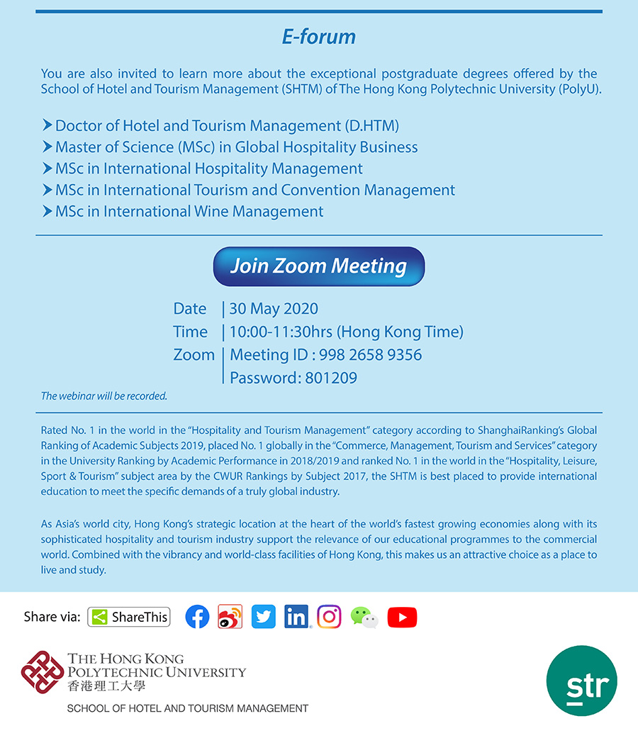 Webinar Jointly Presented by PolyU School of Hotel and Tourism ...