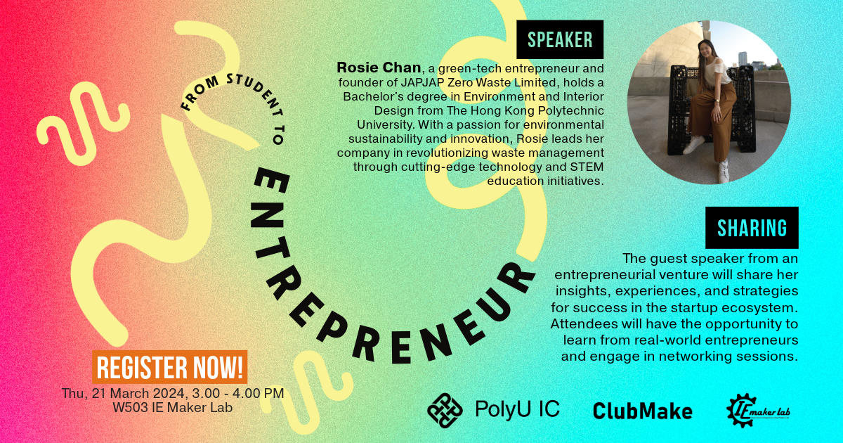 Sharing Session: From Student to Entrepreneur | Industrial Centre