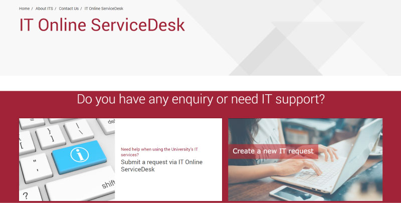 IT Online ServiceDesk is now available | Information Technology ...
