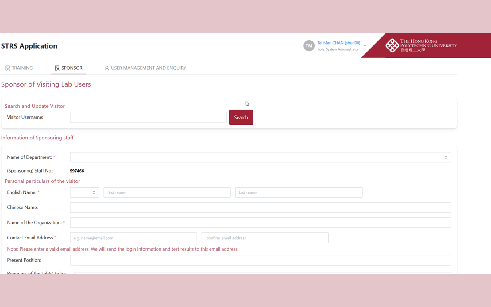 Safety Training and Registration System (STRS) | Information Technology Services Office