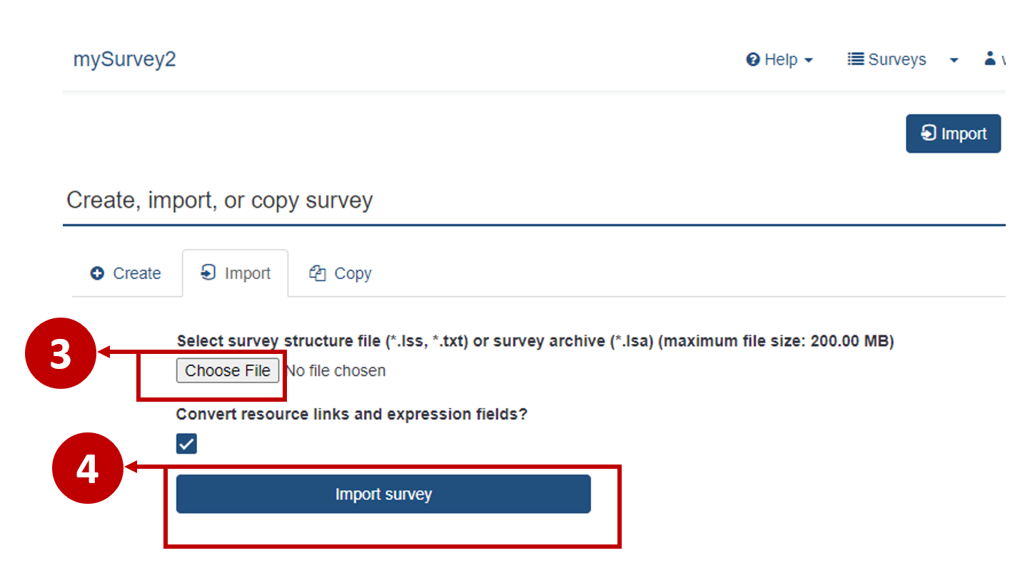How to backup surveys in mySurvey 1.0 | Information Technology Services Office