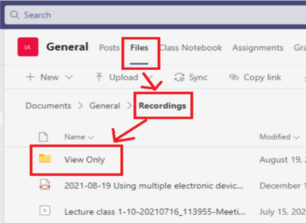 Class recording and sharing to enrolled class students | Information ...