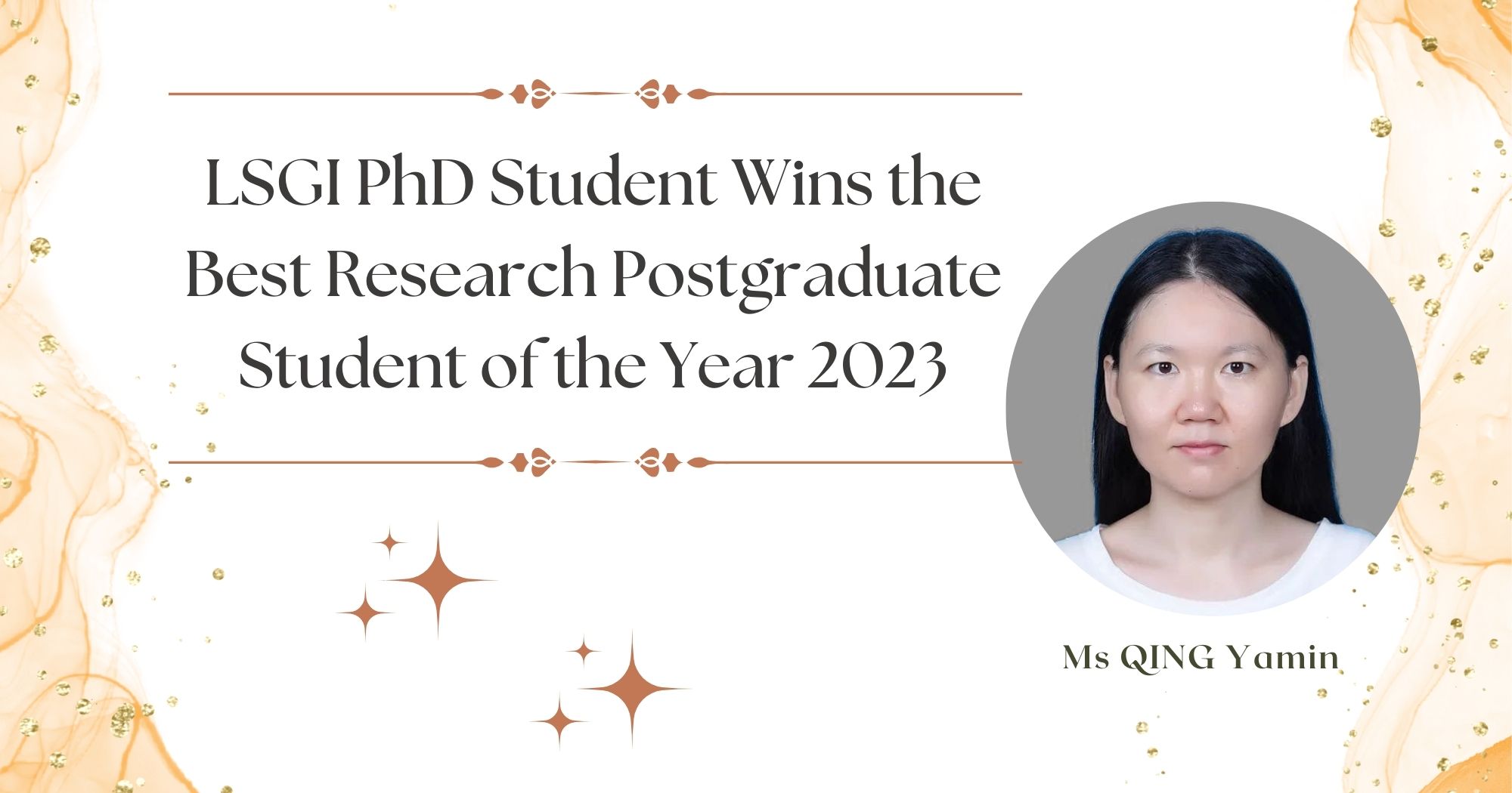 LSGI PhD Student Wins the Best Research Postgraduate Student of the Year 2023 | Department of ...