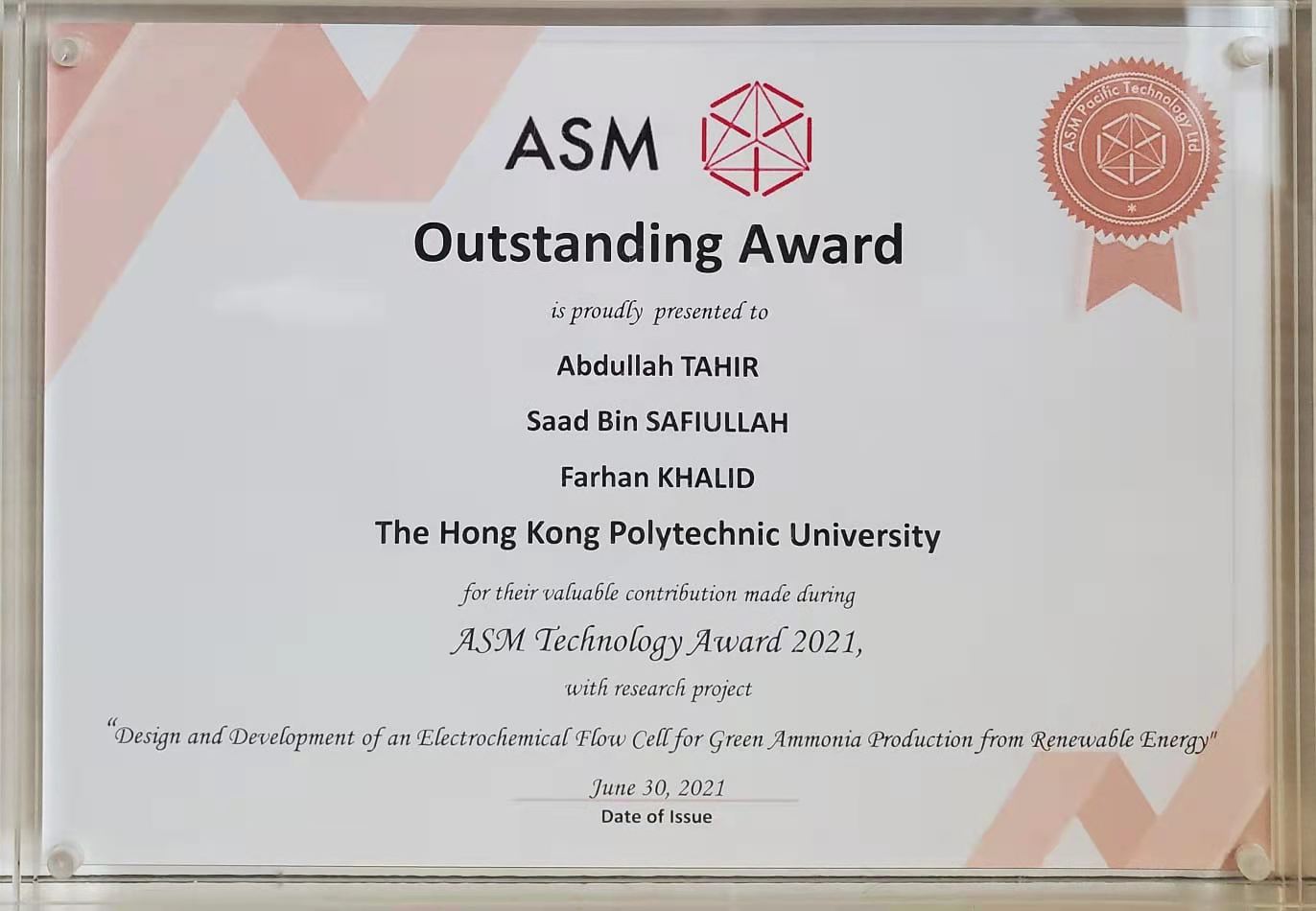 ME Student Team won Outstanding Award in ASM Technology Award 2021 | Department of Mechanical ...