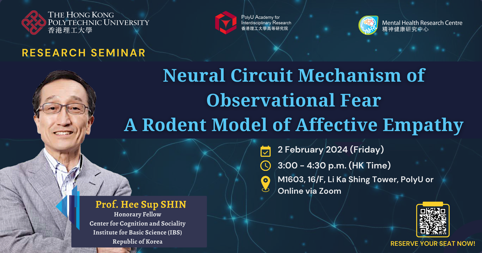 MHRC Research Seminar: Neural Circuit Mechanism of Observational Fear ...
